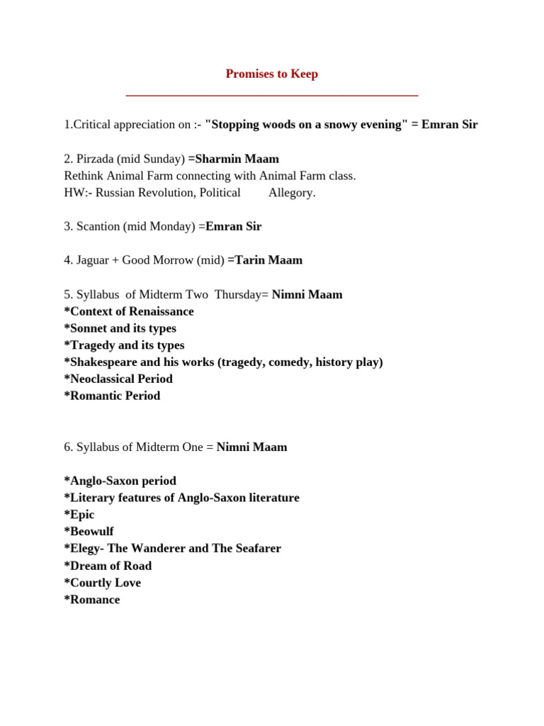 Promises To Keep | PDF