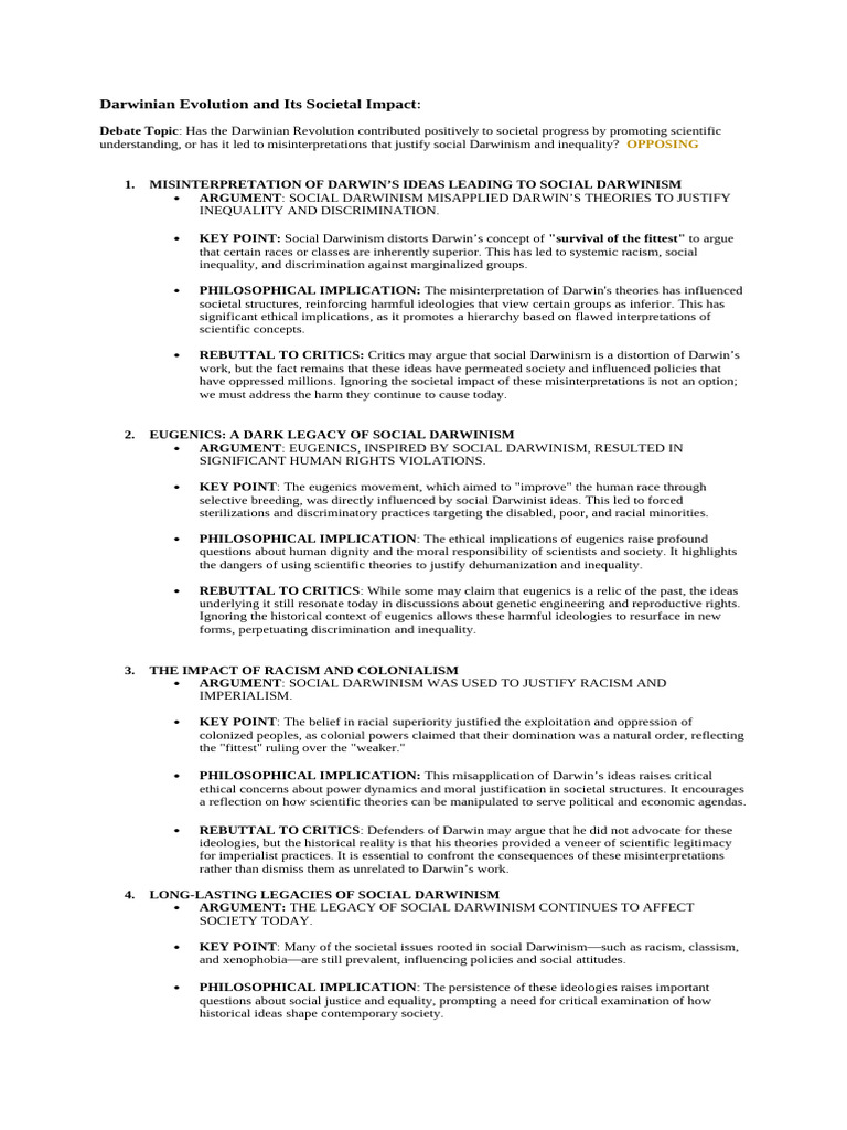 Social Darwinism's Harmful Legacy | PDF | Darwinism | Racism