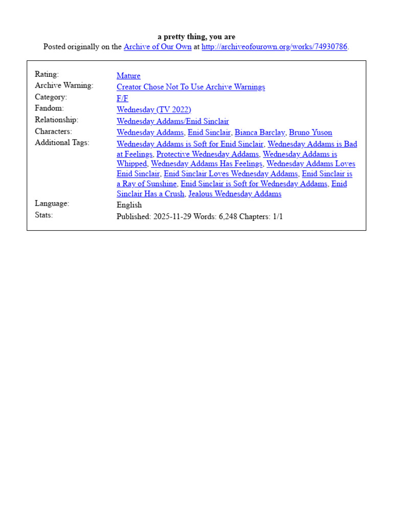 A Pretty Thing You Are | PDF
