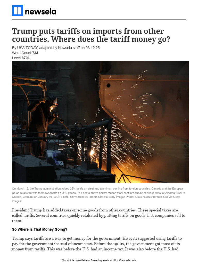 Where Does Tariff Money Go 2001051050 Article Only | PDF | Taxes ...