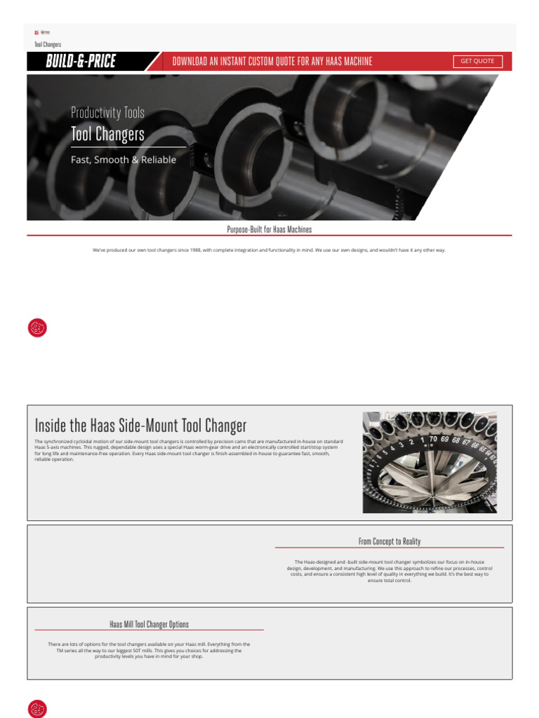 CNC Tool Changers Haas Automation | PDF | Secondary Sector Of The ...