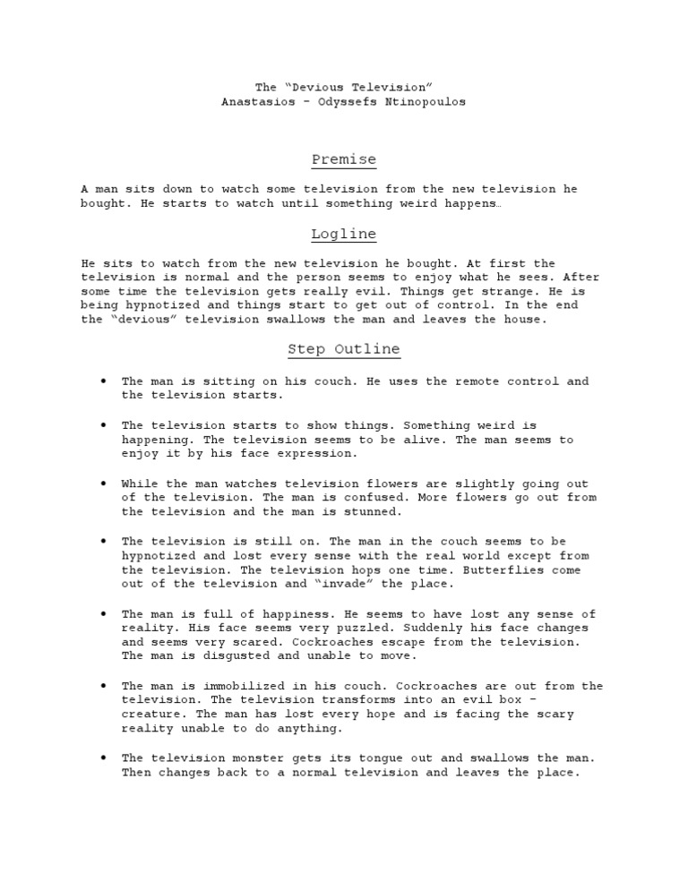 Story: Premise, Logline, Step Outline | PDF