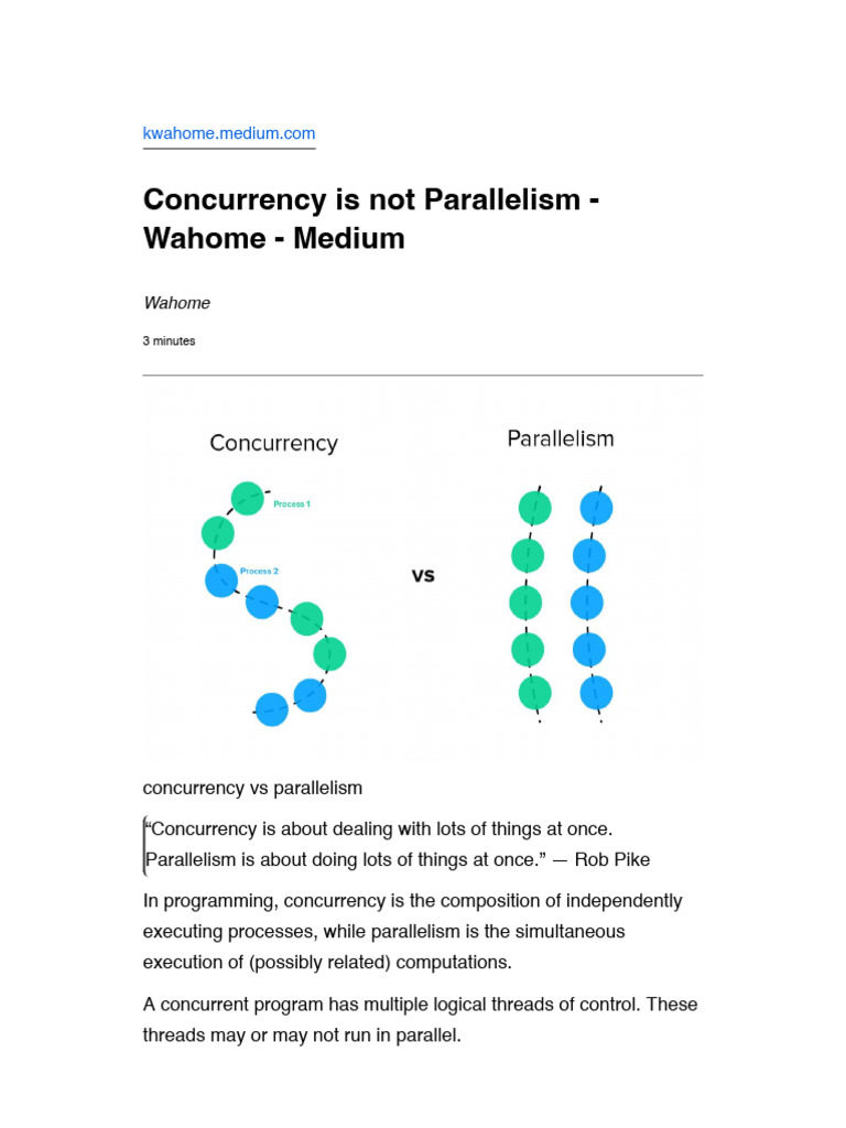 Concurrency is Not Parallelism | PDF | Parallel Computing | Concurrency (Computer Science)