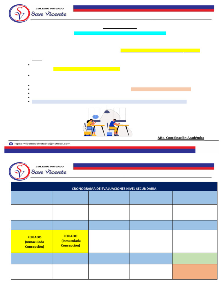 Rol de Examenes IV Bim Secundaria | PDF