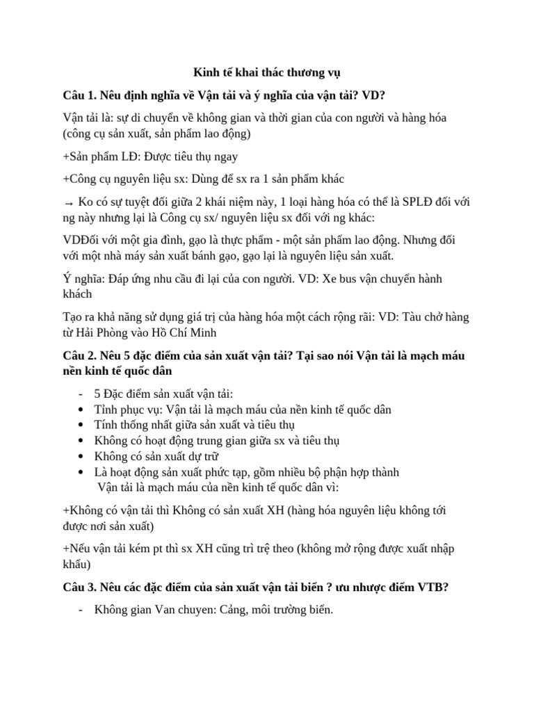 Kinh Tế Khai Thác Thương Vụ | PDF