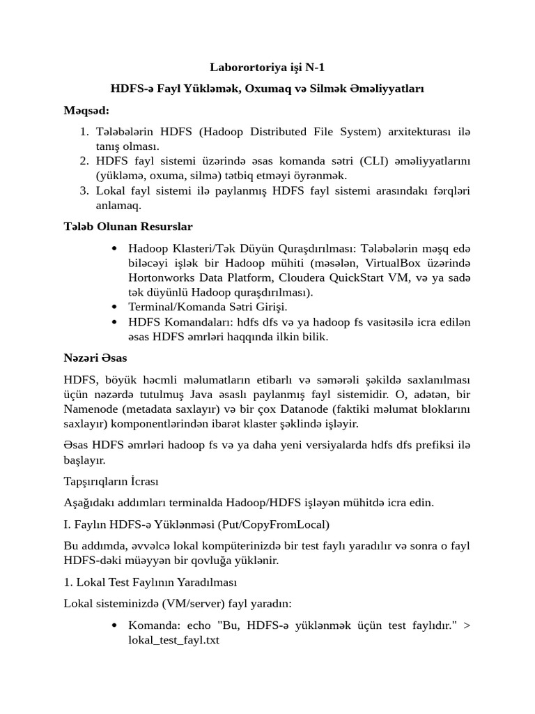 Big Data Lab-1 | PDF