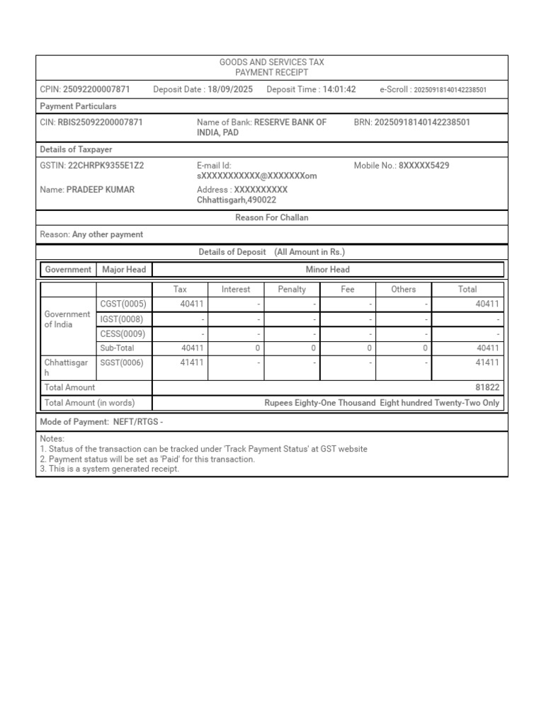 GST-Challan Receipt | PDF