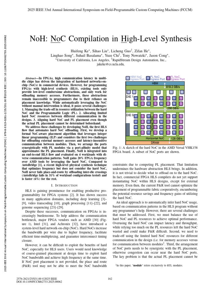 NoH NoC Compilation in High-Level Synthesis | PDF | Field Programmable ...