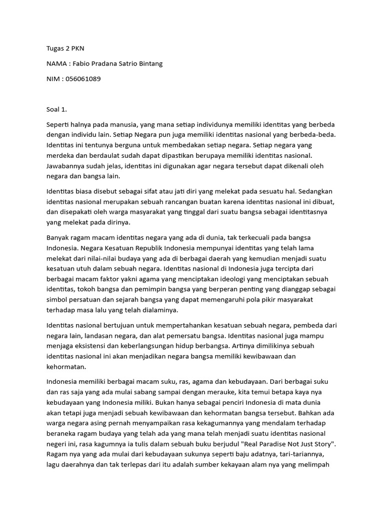 Tugas 2 Pkn Fabio. | PDF