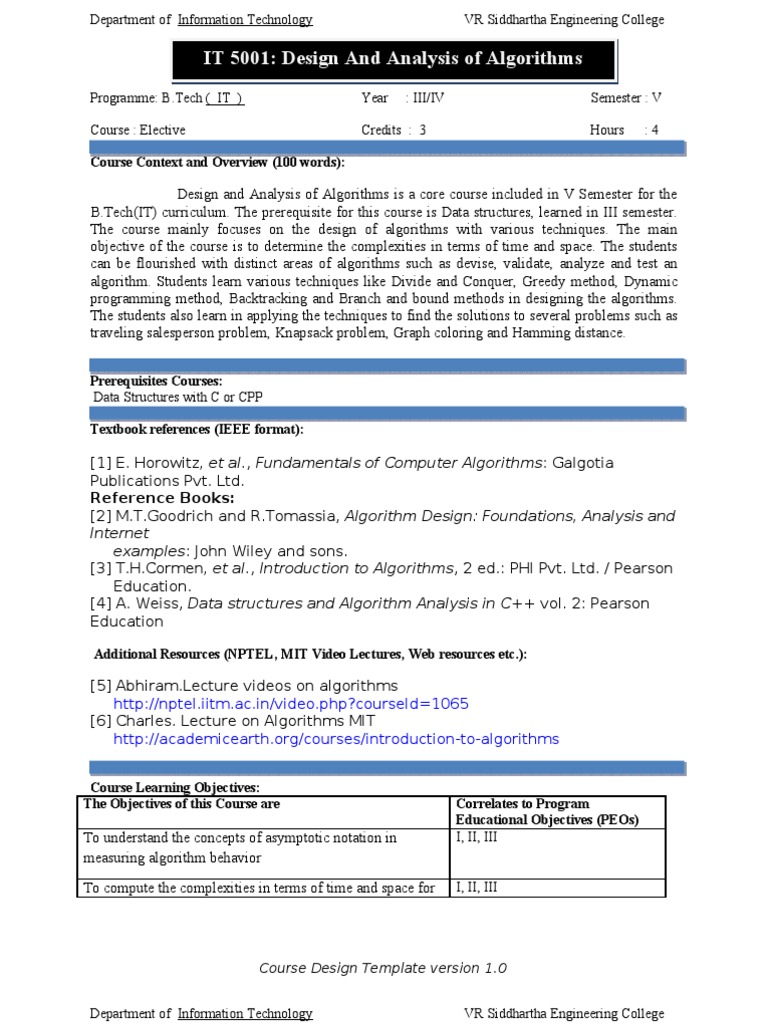 DAA Course File | PDF | Mathematical Optimization | Dynamic Programming