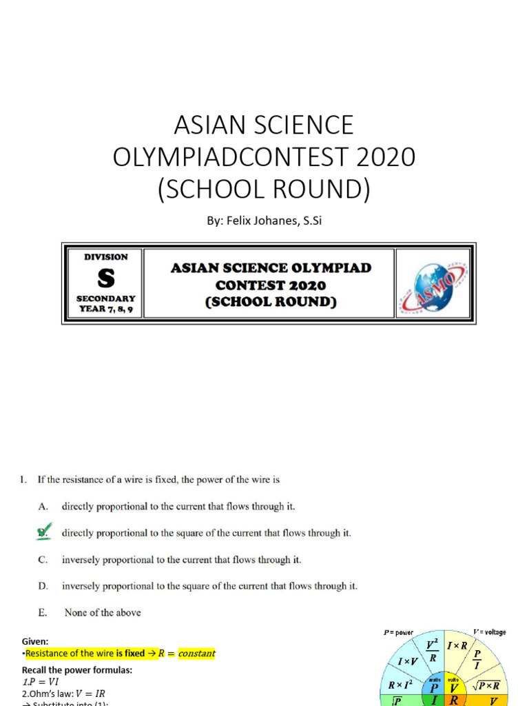 Asmo 2020 Part 1 No 1 - 10 | PDF | Electromagnetic Radiation | Ionic ...