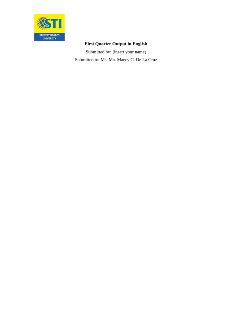 First Quarter Output in English | PDF