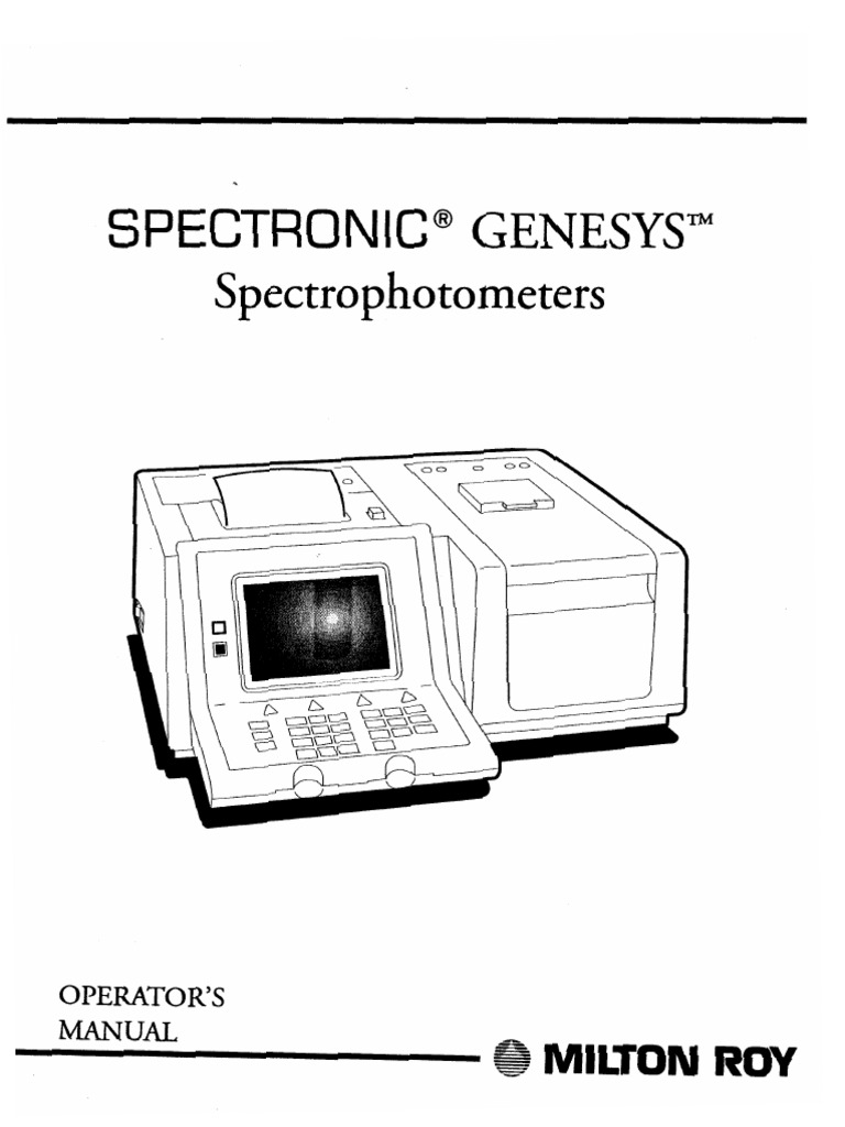 Spectronic Genesys Spectrometer - User Manual | PDF