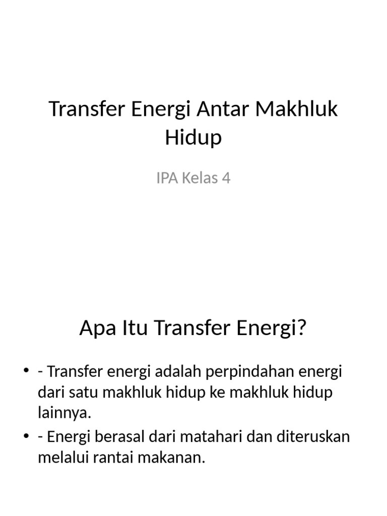 Materi Transfer Energi Kelas4 | PDF