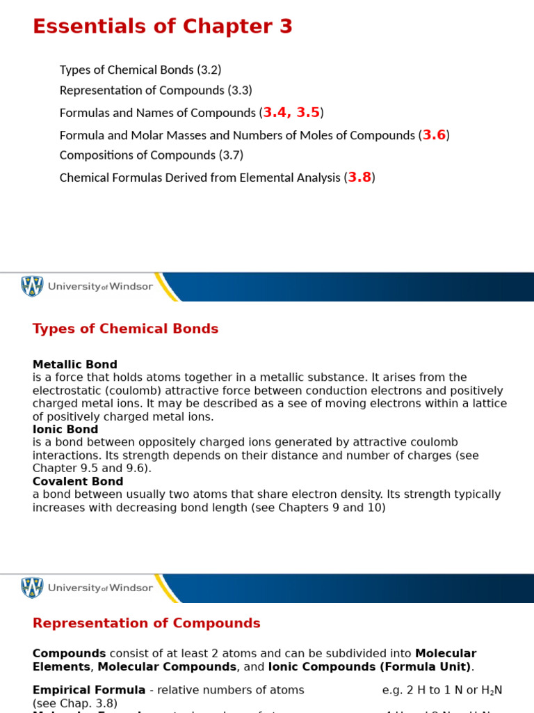 CHEM-1100, Chapter 3 (2022), Prelecture | PDF | Chemical Bond | Ion