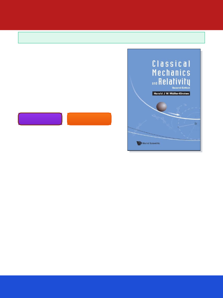 Classical Mechanics and Relativity 2nd Edition Harald J W Müller-Kirsten Full Package | PDF ...