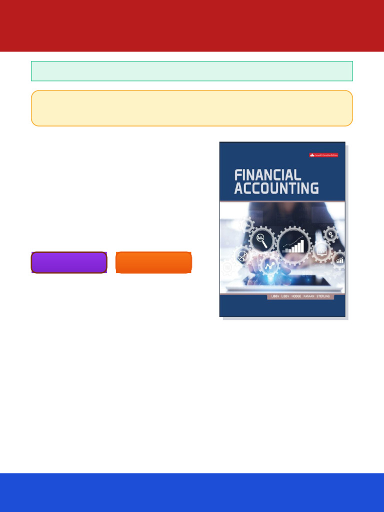 Financial Accounting 7th Canadian Edition Edition Robert Libby ebook premium full text | PDF ...