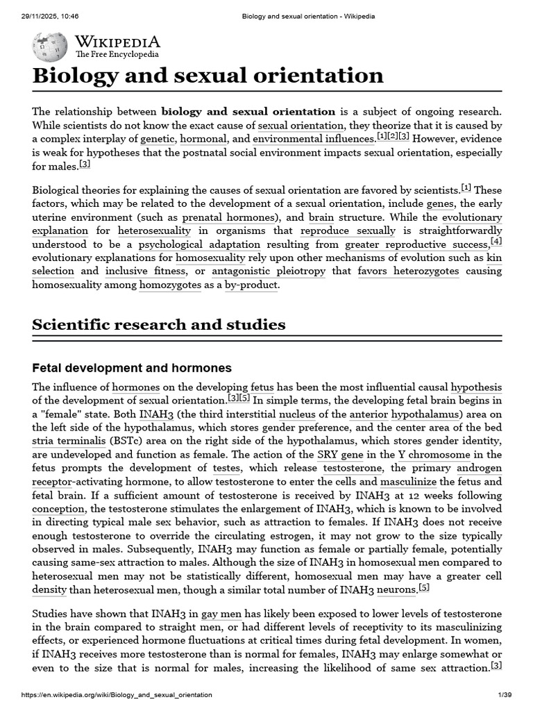 Biology's Role in Sexual Orientation | PDF | Sexual Orientation ...