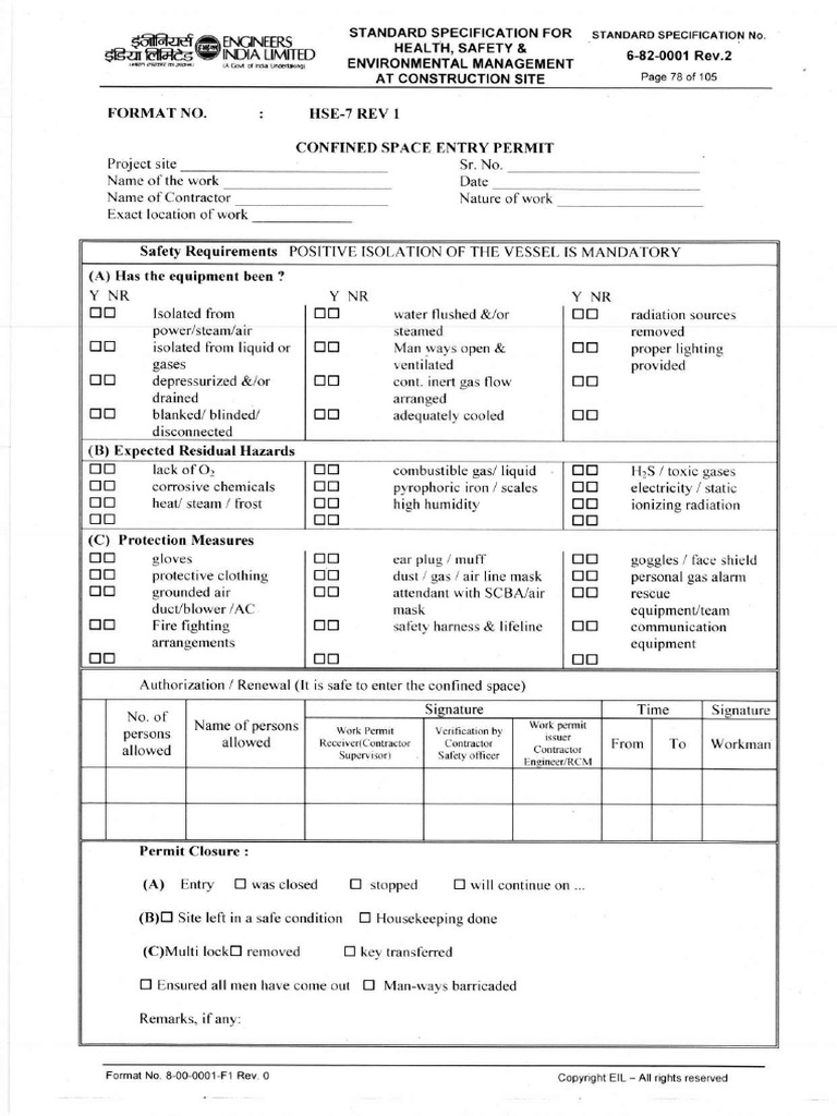 Safety Requirements Positive Isolation of The Vessel Is Mandatory (A ...