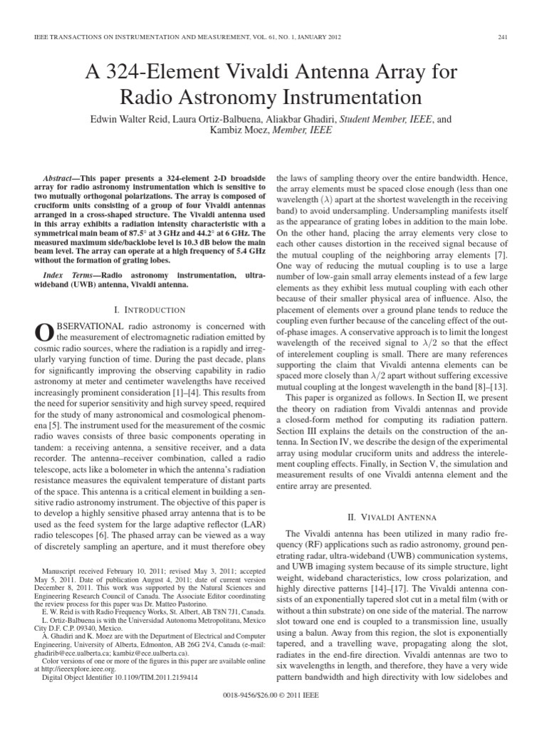 A 324-Element Vivaldi Antenna Array for Radio Astronomy Instrumentation ...