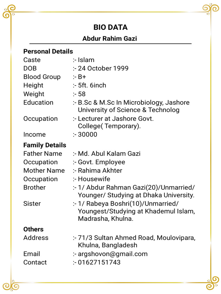 Biodata 2 | PDF