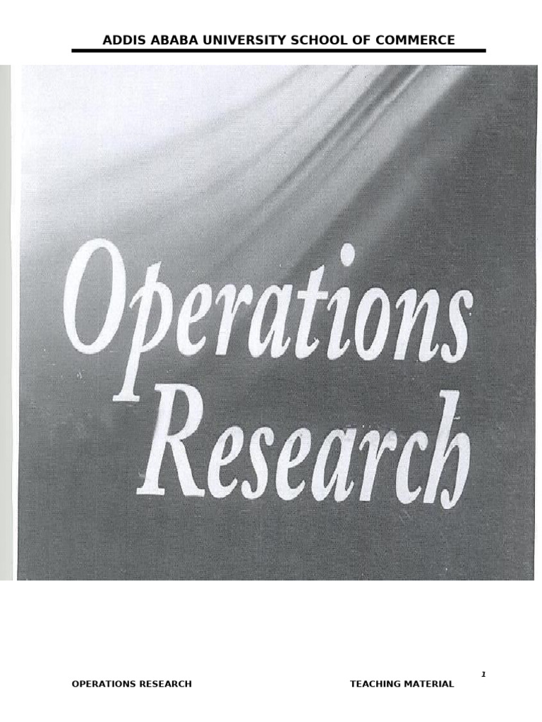 Operation Research Full Module | PDF | Mathematical Optimization ...