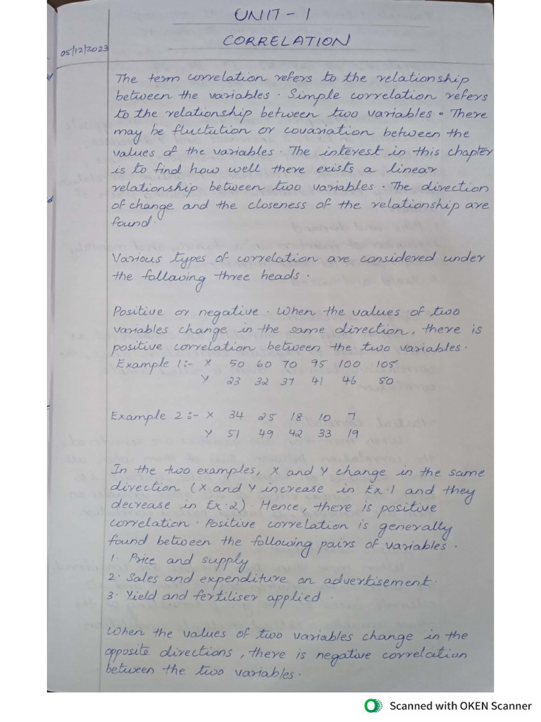 Unit 1 Correlation | PDF