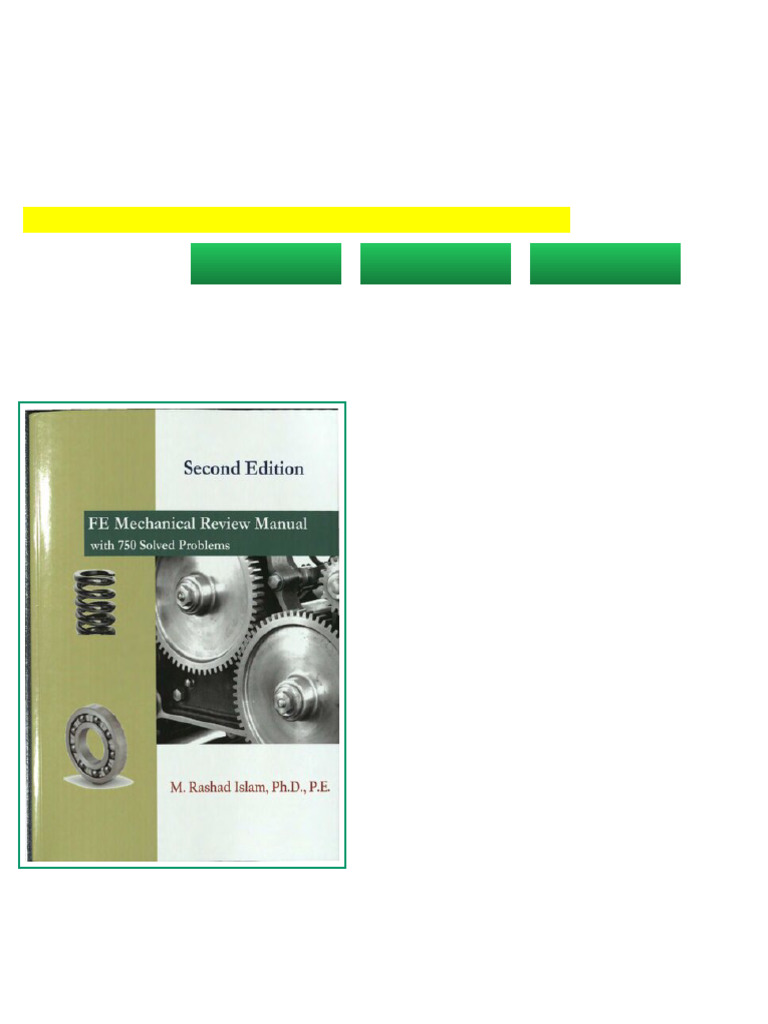 FE Mechanical Review Manual with 750 Solved Problems 2nd Edition M. Rashad Islam available ...