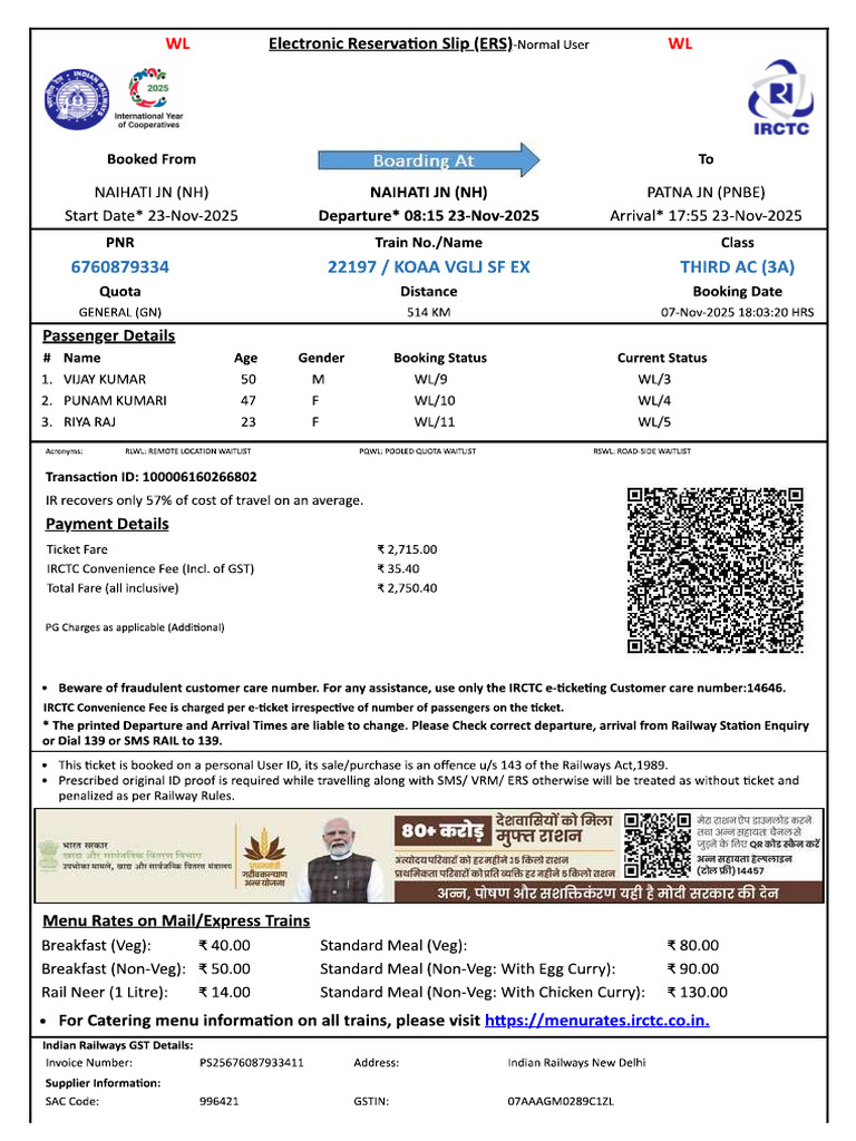 Train Ticket Naihati Pnbe | PDF