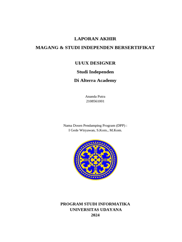 Laporan Magang UI/UX Designer Alterra | PDF