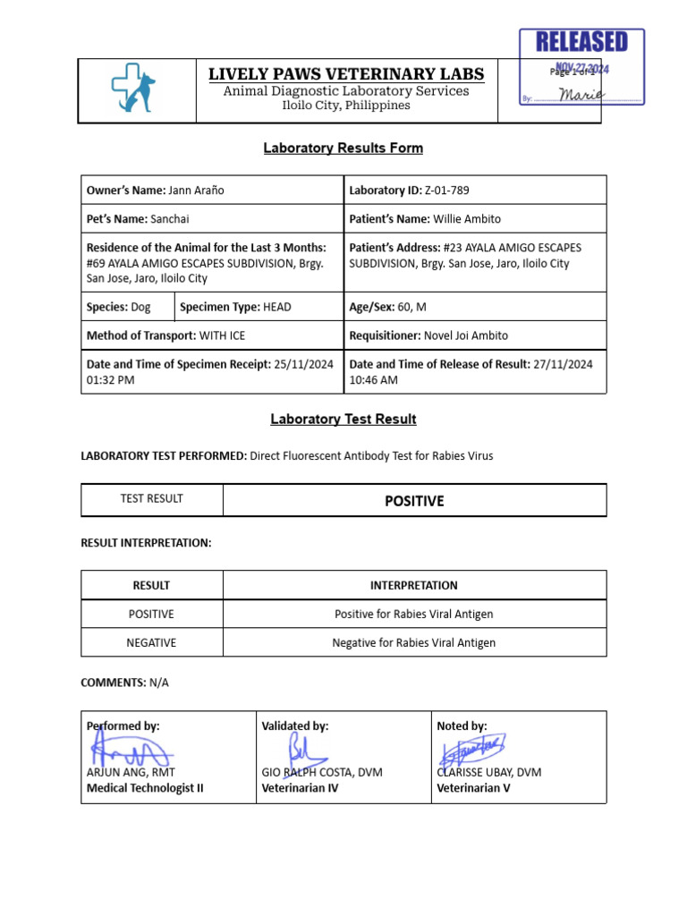 Annex L - Rabies Report | PDF