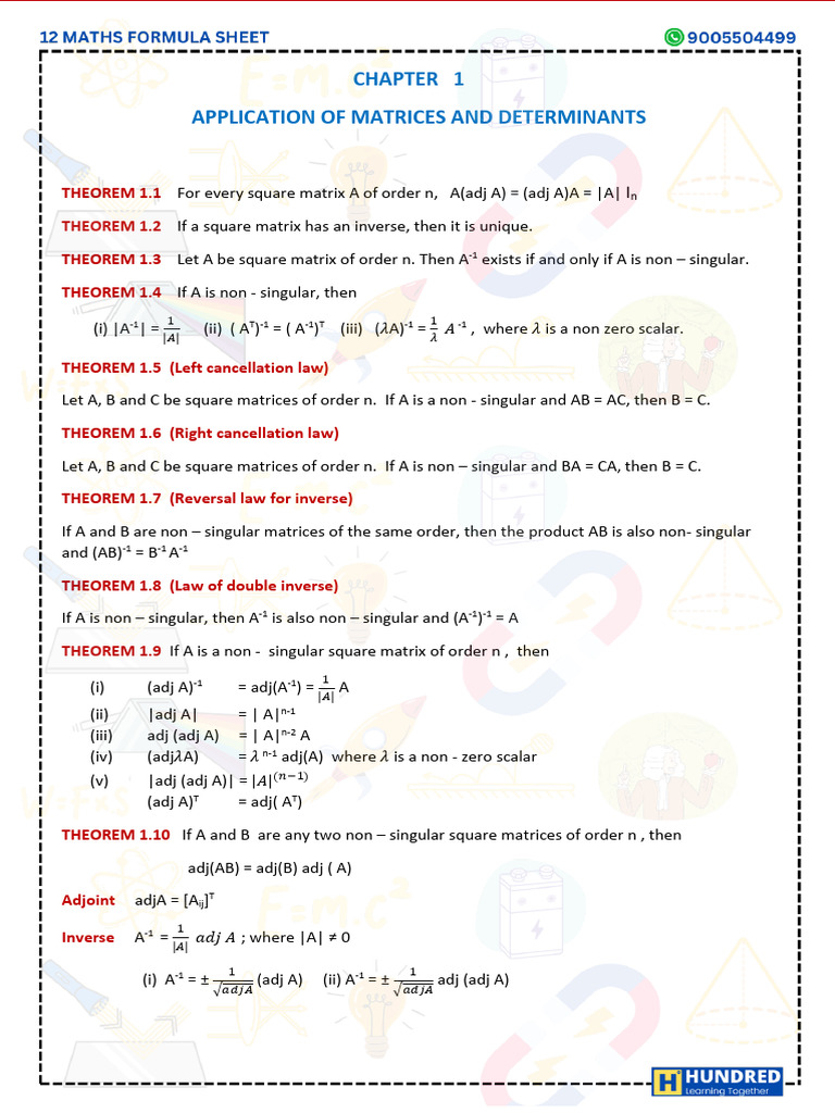 11 & 12 Formula Sheet (1) | PDF | Polynomial | Factorization