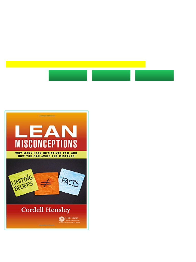 Lean Misconceptions Why Many Lean Initiatives Fail and How You Can Avoid the Mistakes 1st ...