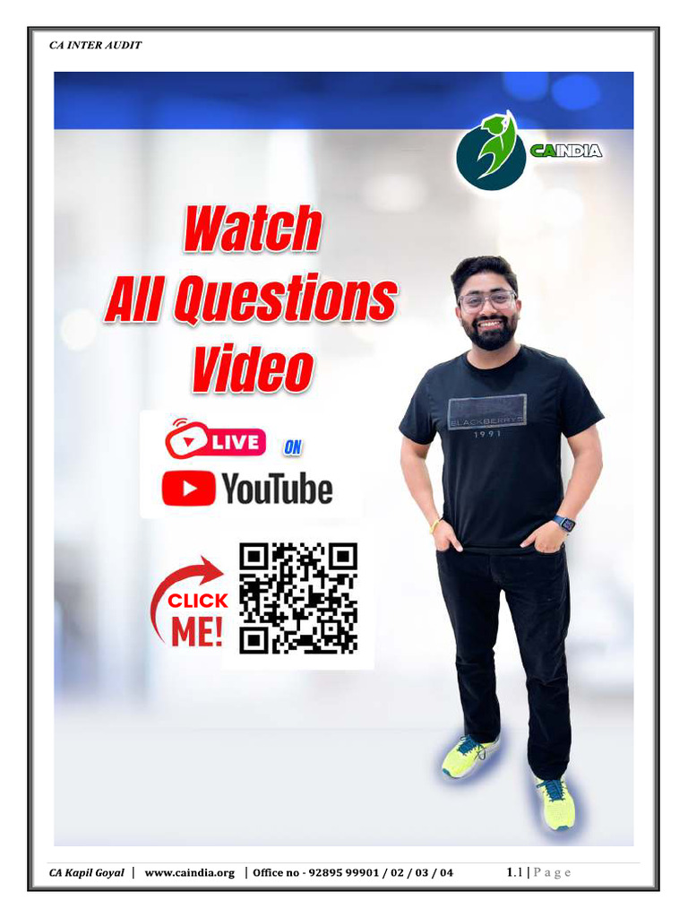 CA Inter Audit MCQ | PDF