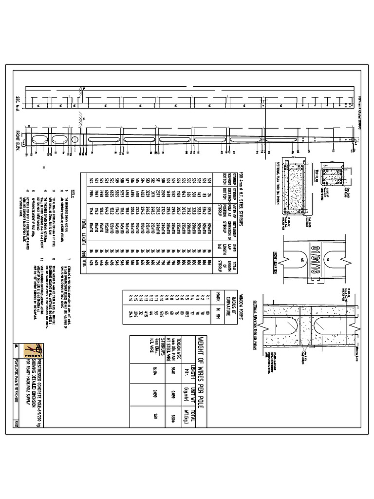 8.1 8M PSC Pole Drawing | PDF