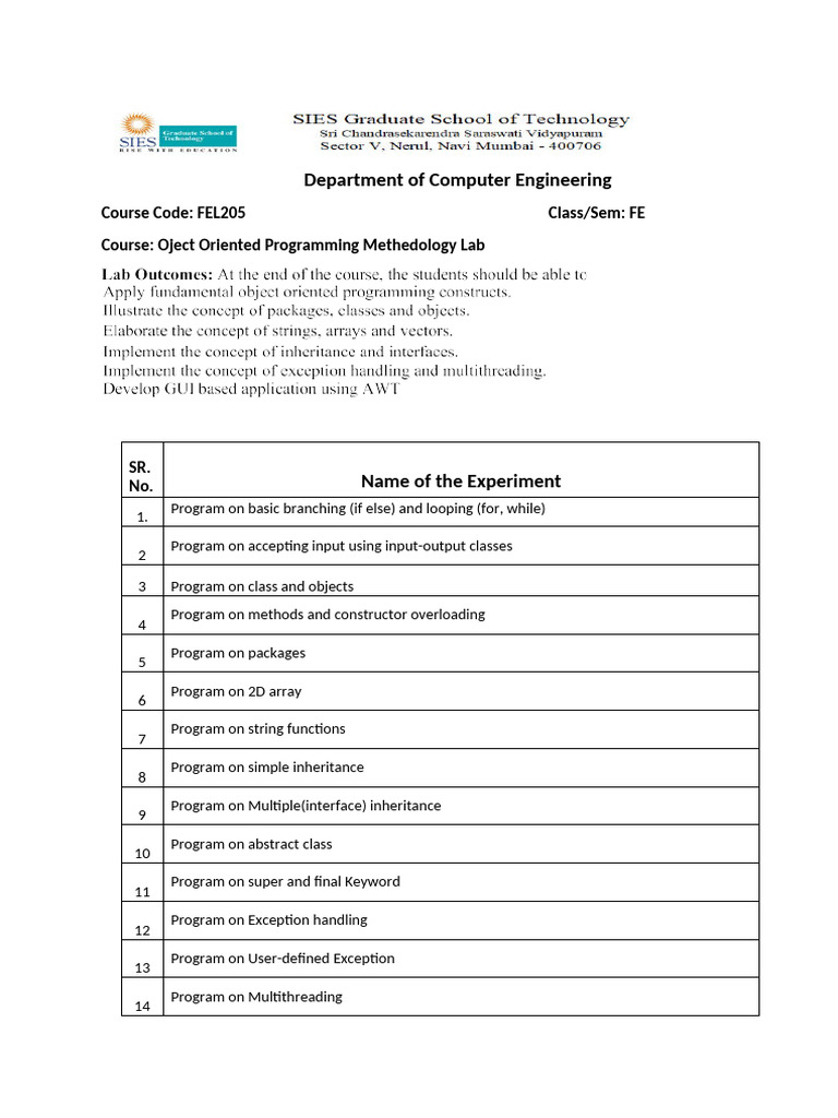 List of EXP_oopm | PDF