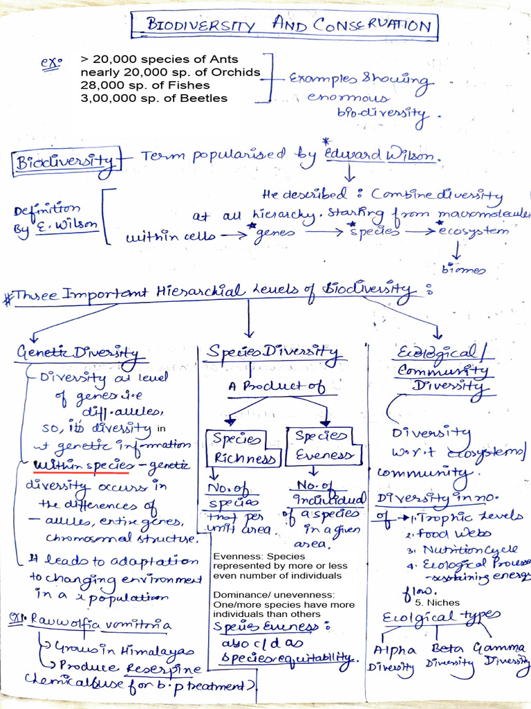 Biodiversity Notes | PDF | Conservation Biology | Biodiversity