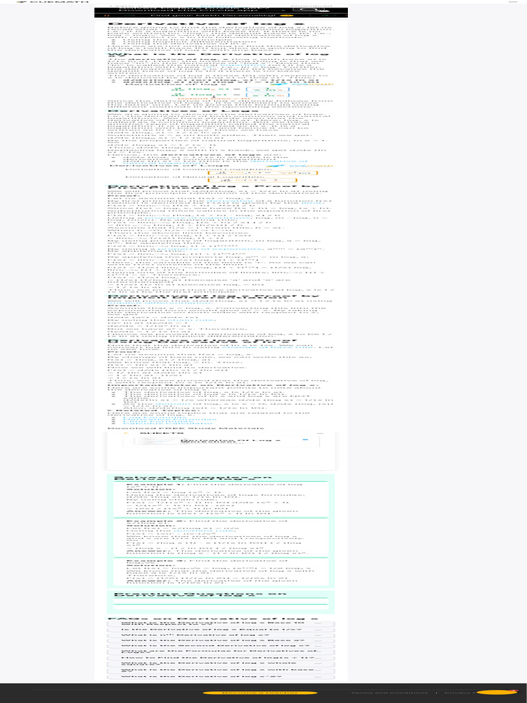 Derivative of Log x - Formula, Proof Derivative… 2 | PDF | Logarithm | Calculus