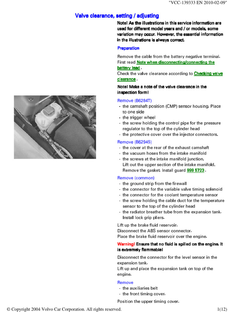 Valve Clearance Setting Adjusting (1) | PDF | Belt (Mechanical ...