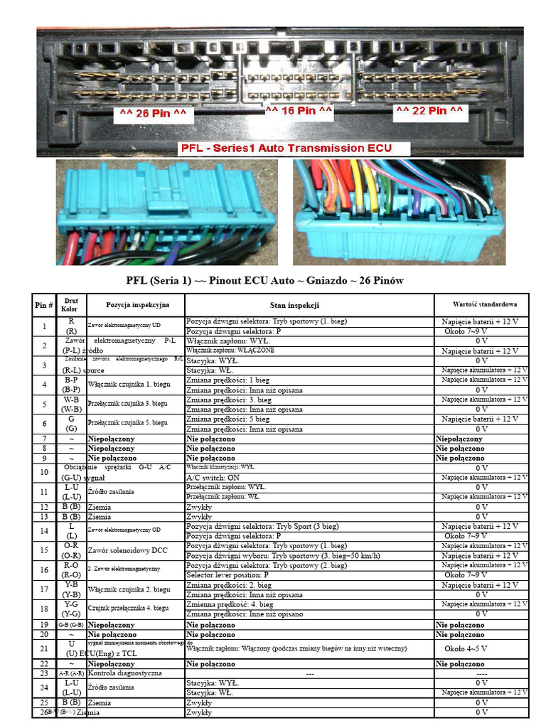 Wyprowadzenia ECU Vr4 A-T | PDF