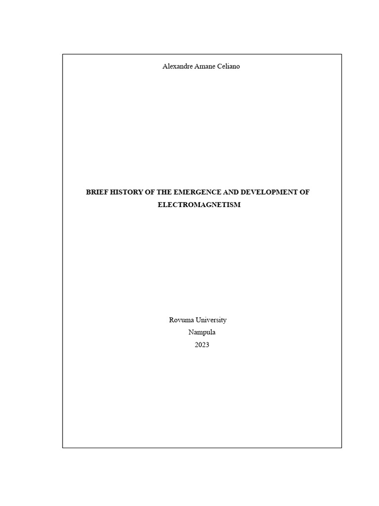 History of Electromagnetism Development | PDF | Electromagnetic ...