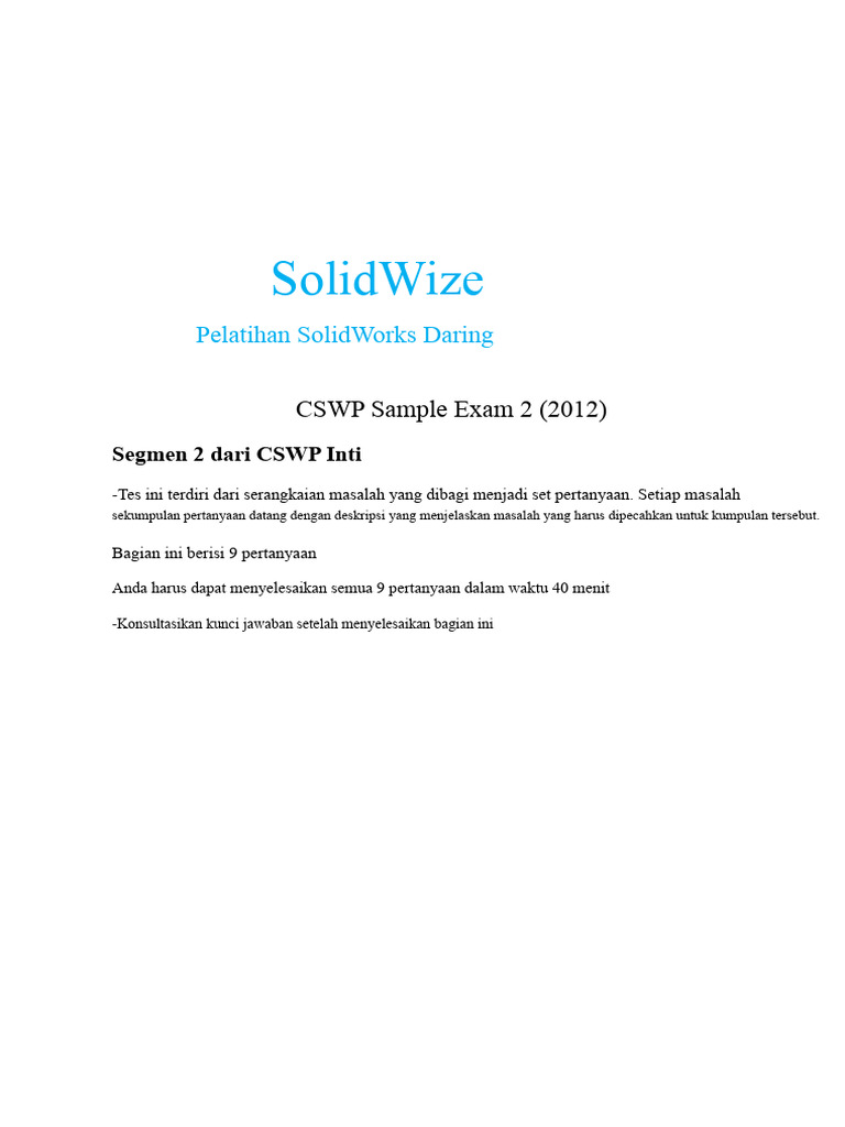 SolidWize CSWP Contoh Ujian 2 Segmen 2 cadangan | PDF