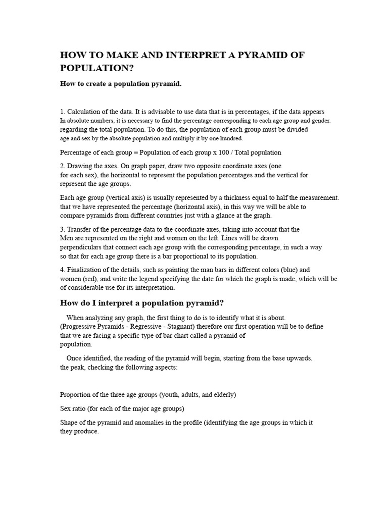 How To Make and Interpret A Population Pyramid | PDF | Cartesian ...