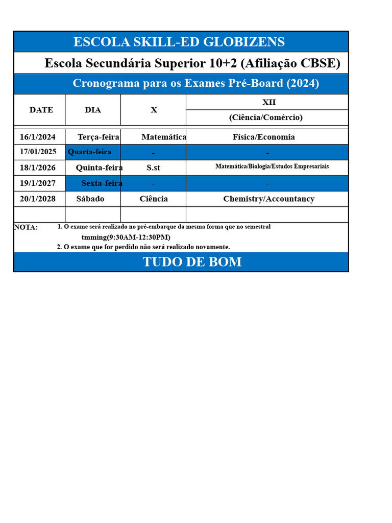 Datasheet Do Preboard Da Classe 10 e 12 | PDF