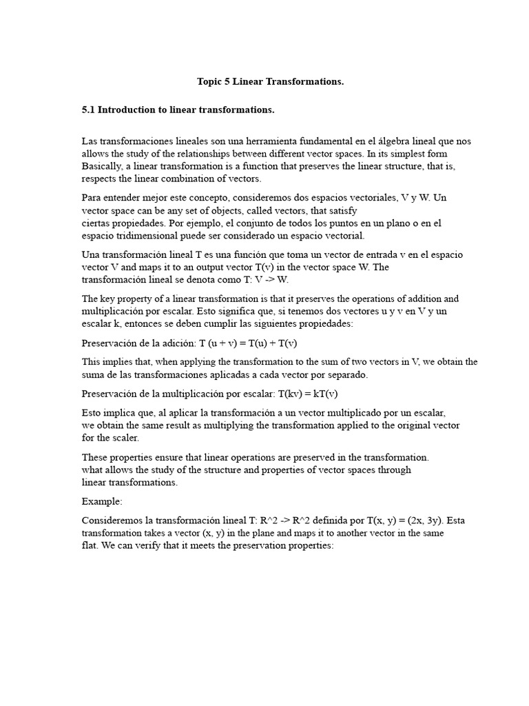 Understanding Linear Transformations | PDF | Linear Map | Vector Space