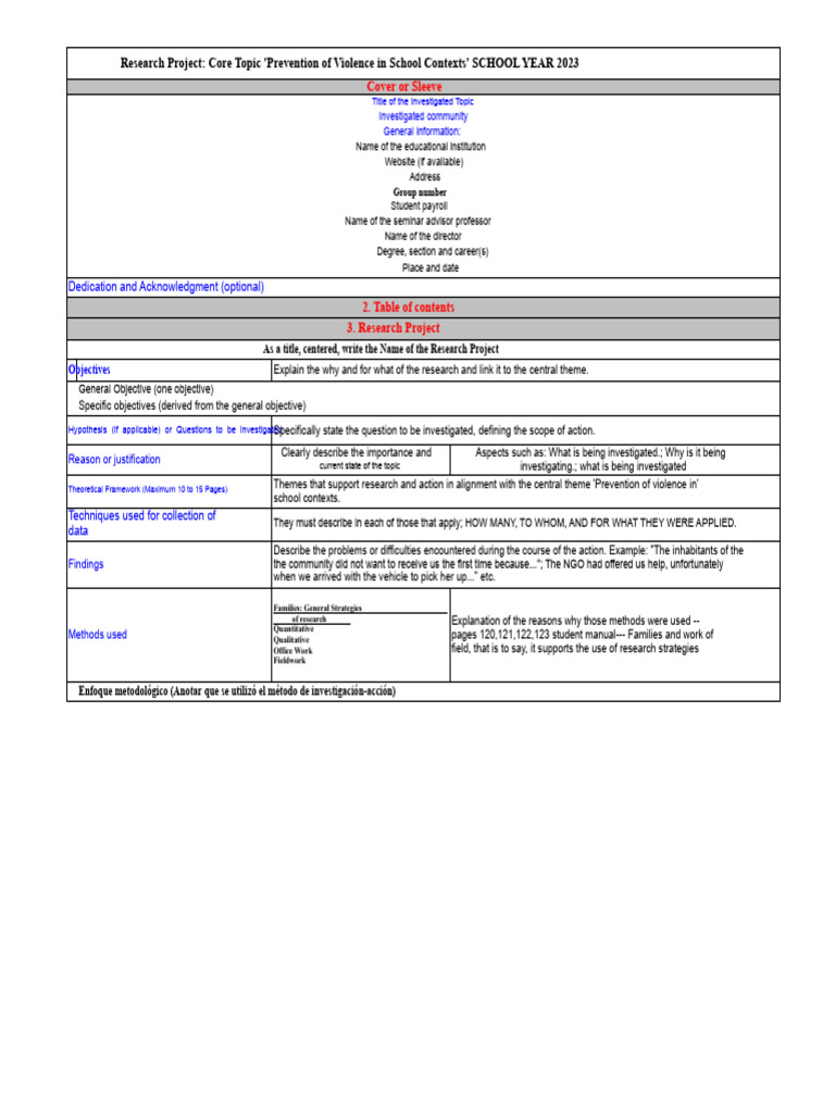Research-Action Project Outline | PDF | Inquiry | Methodology