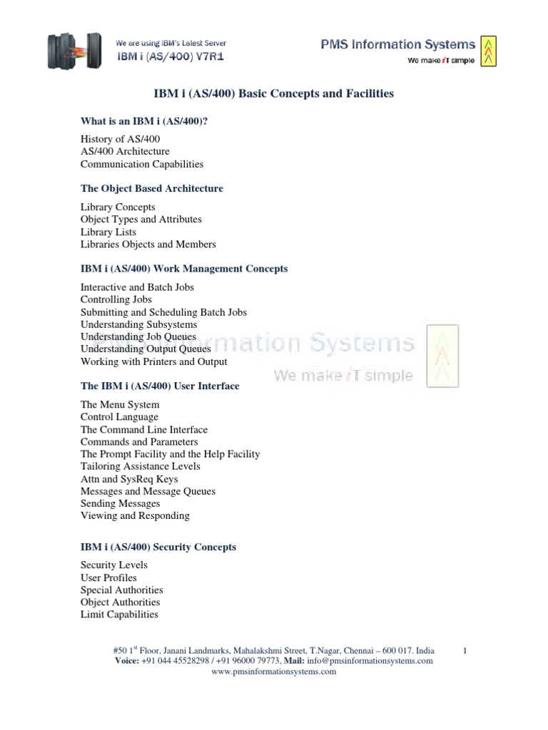 IBM i (AS/400) Basics and Concepts | PDF | Ibm System I | Databases