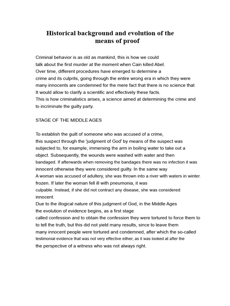 Evolution of Means of Evidence | PDF | Confession (Law) | Evidence