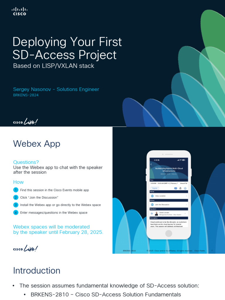 BRKENS-2824-Deploying Your First SD-Access Project Based on LISP:VXLAN ...