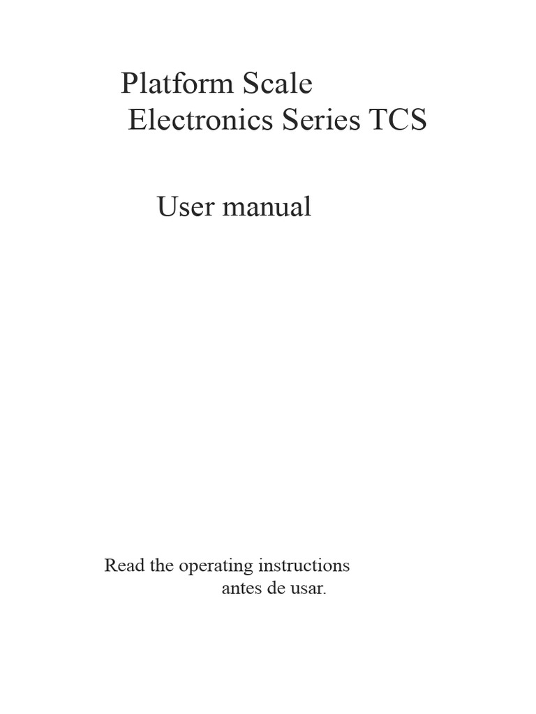 TCS Electronics Scale User Manual | PDF | Power Supply | Mains Electricity